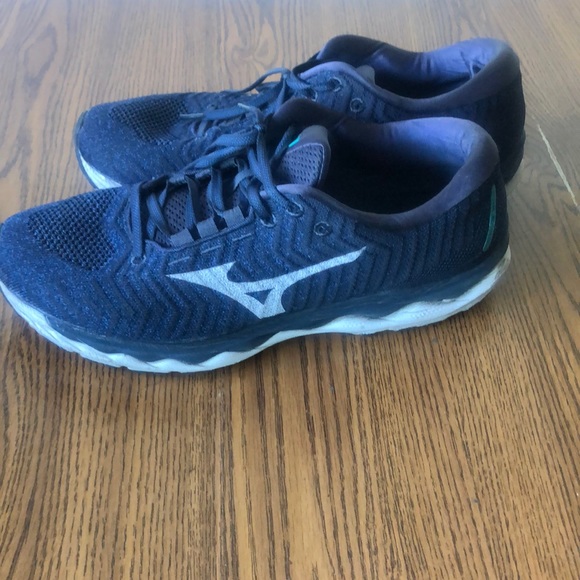 Mizuno | Shoes | Mizuno Wave Sky Waveknit Mens Blue Running Race Shoes ...